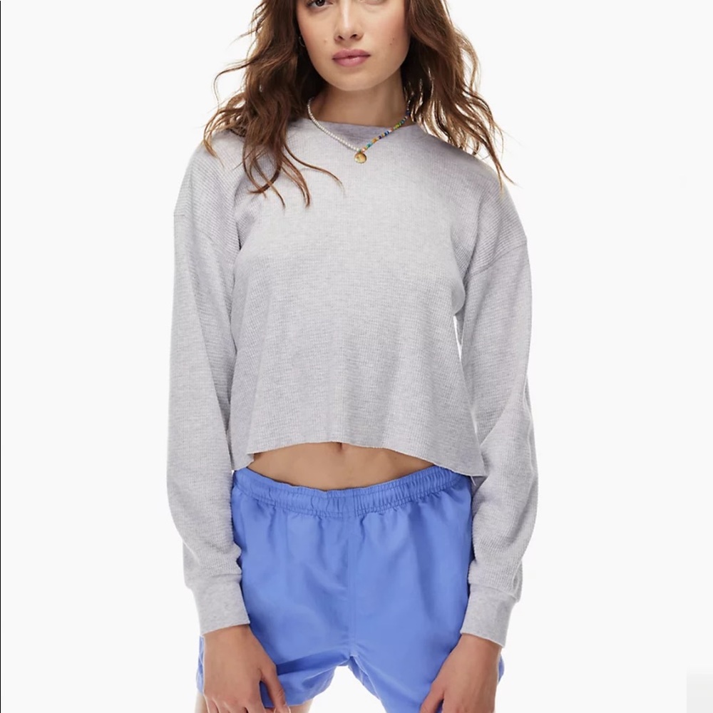 Aritzia Waffle Tna Cropped Long Sleeve - Gem